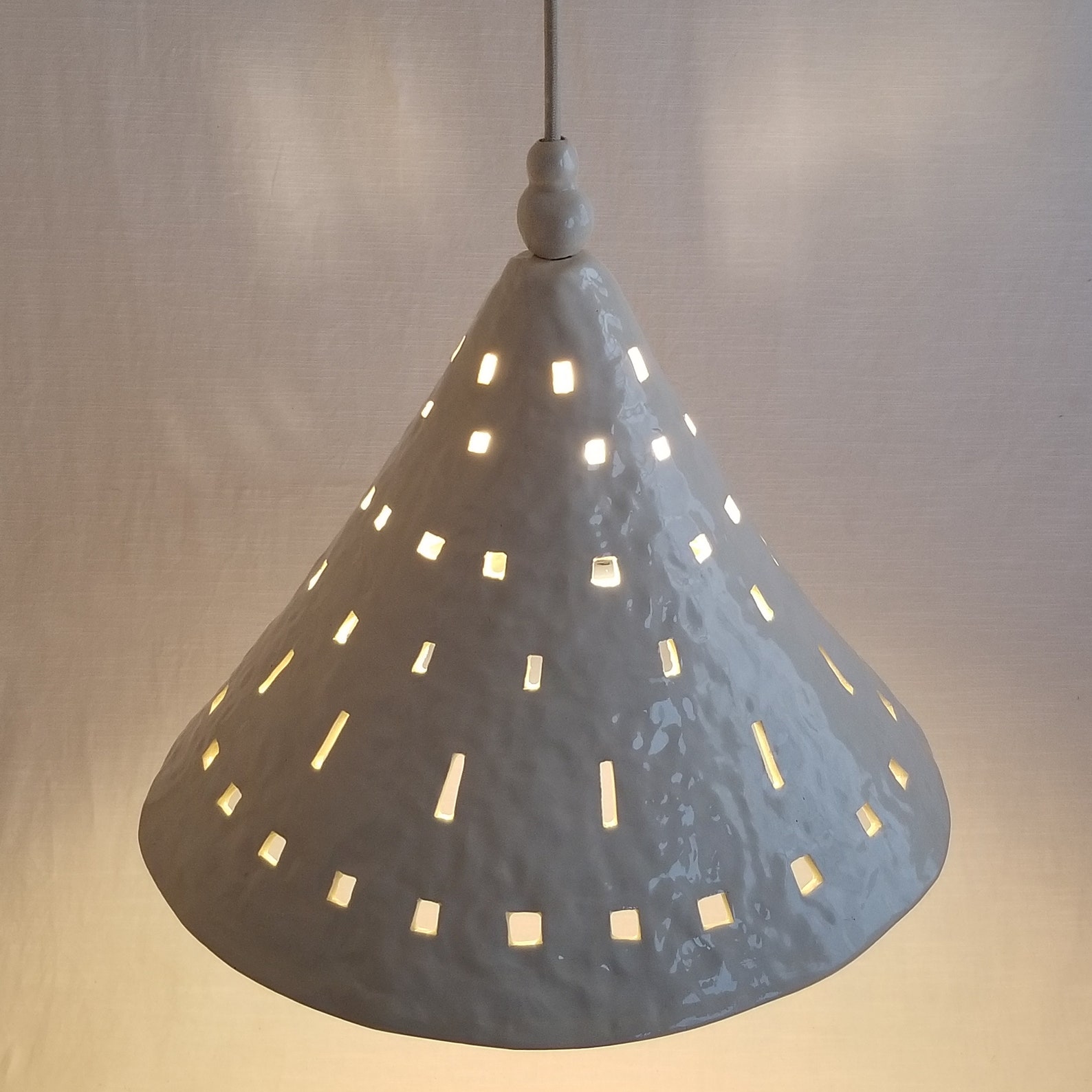 Pendant Light With Cut-outs. Large Ceramic Chandelier for Kitchen or ...