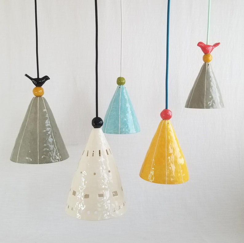 Small Handmade Ceramic Pendant Light. Cozy Bedroom Decor - Etsy