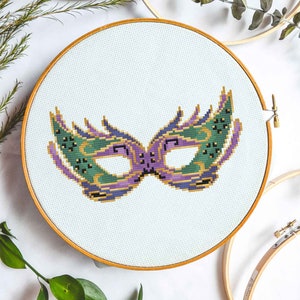 Mardi Gras Mask Cross Stitch - Etsy