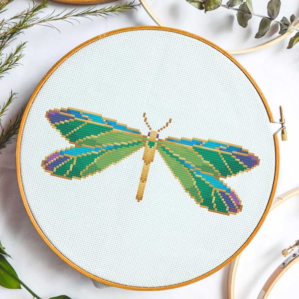 Dragonfly Cross Stitch - Etsy
