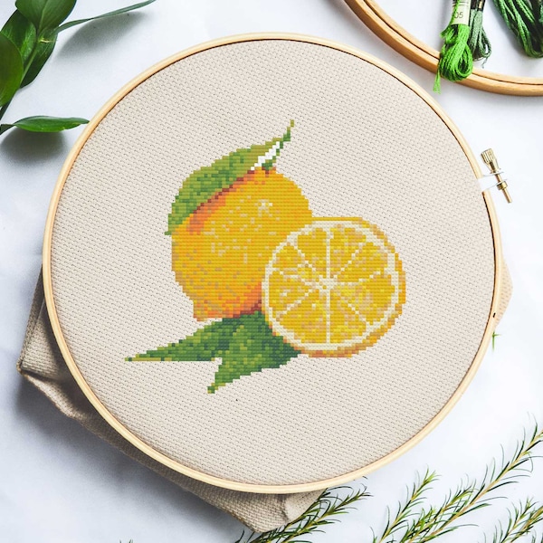 Lemon Cross Stitch - Etsy