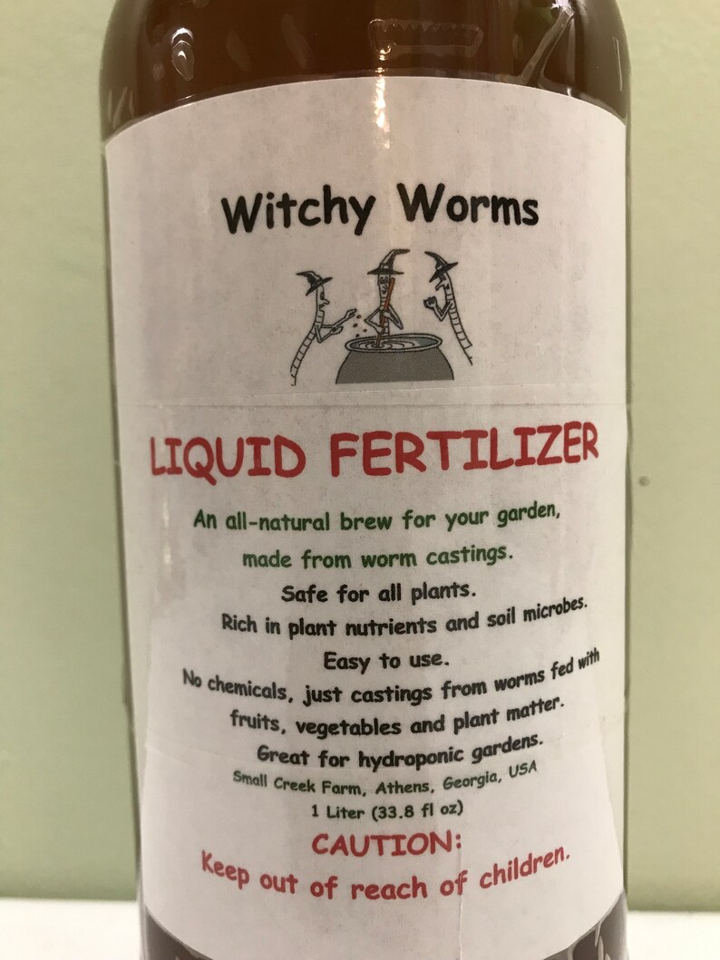 33 Oz 1 LITER Witchy Worms LIQUID FERTILIZER Made From Worm Castings ...