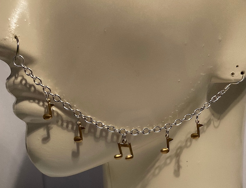 Two Tone Music Note Single Strand Nose Chain - Etsy