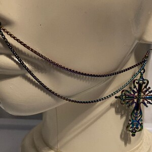 Rainbow Anodized 2-strand Large Cross Nose Chain - Etsy