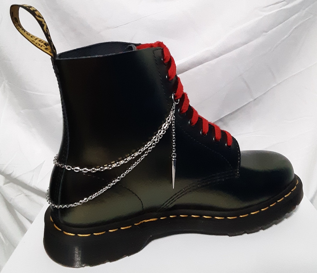 Single Spiked 2-strand Chain High-top Shoe or Boot Chain With 5 Color ...