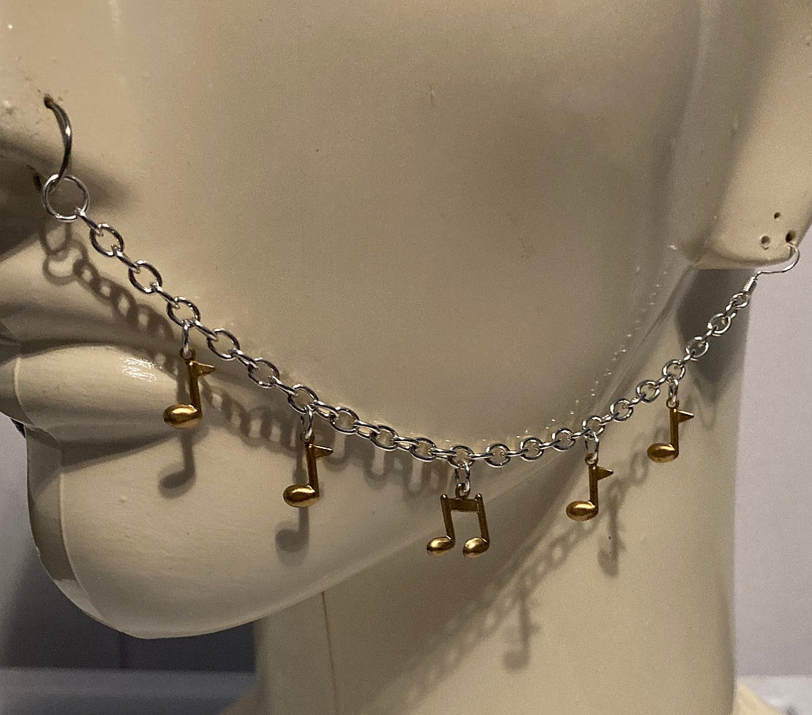 Two Tone Music Note Single Strand Nose Chain - Etsy