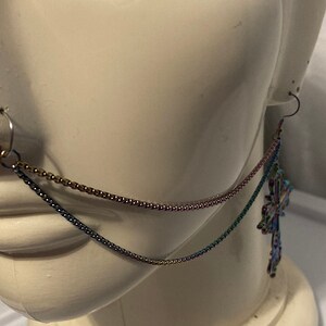 Rainbow Anodized 2-strand Large Cross Nose Chain - Etsy