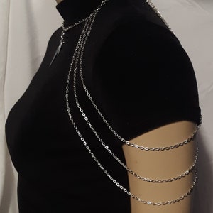 3 Strand Double Spike Dangle Necklace Shoulder Chain Available in 6 ...