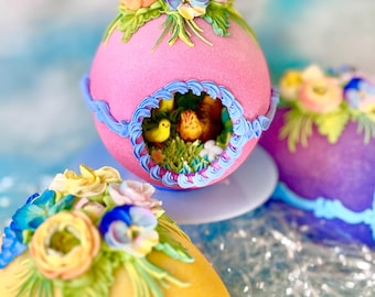 Panoramic Sugar Egg (pink) - Etsy