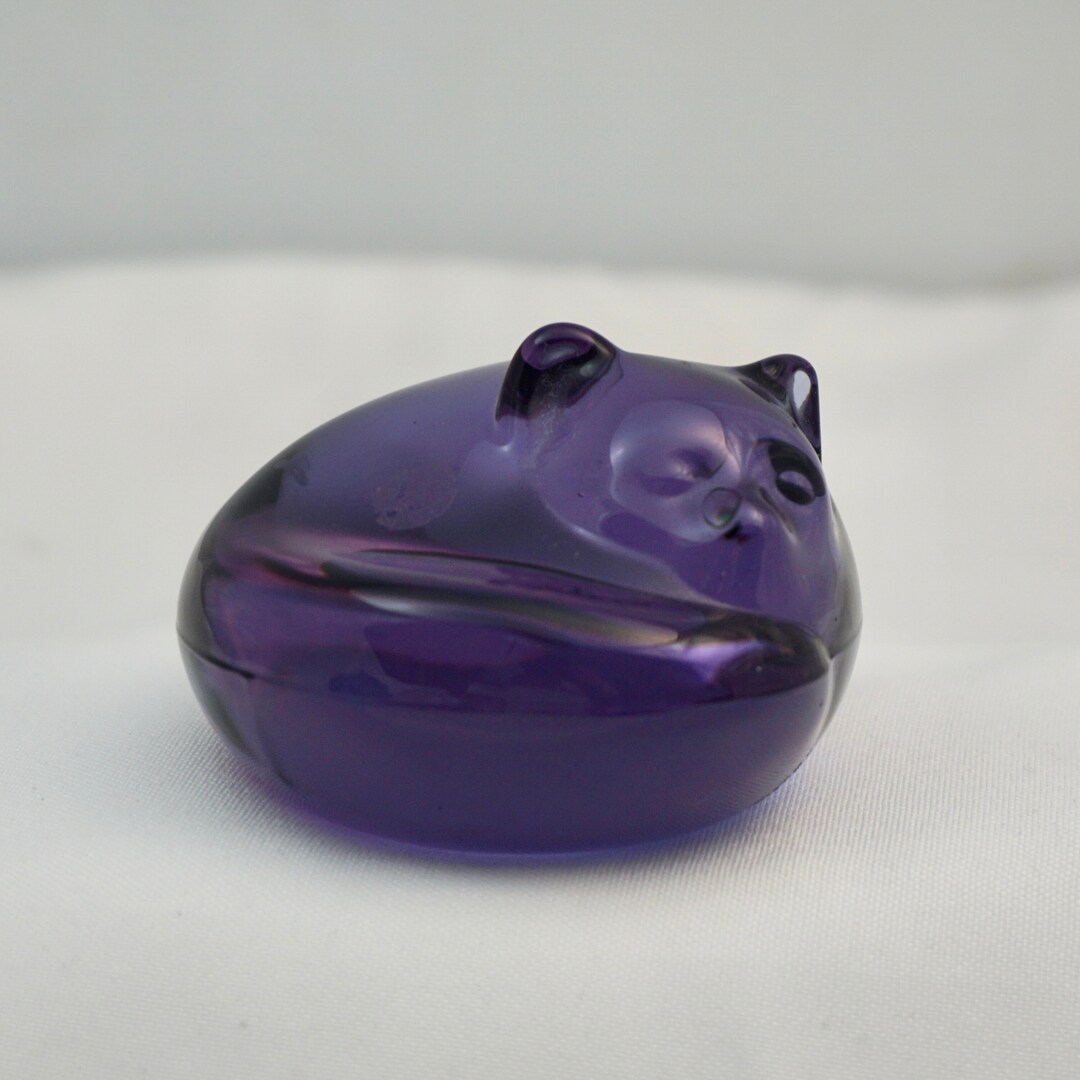 Vintage Amethyst Fox Lead Crystal Made in Germany Paperweight - Etsy