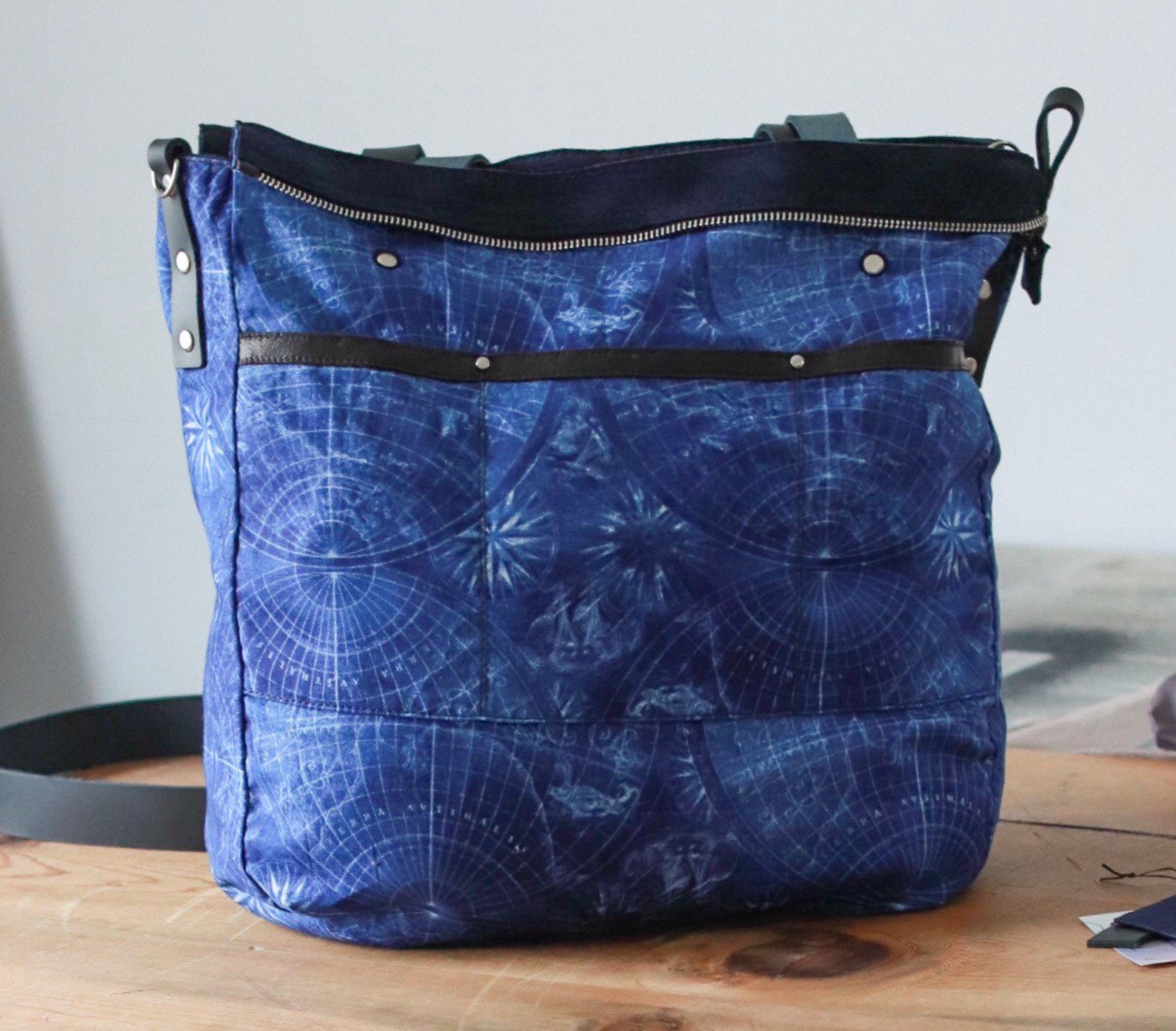 Midnight Blue Leather Backpack Convertible Backpack Crossbody - Etsy