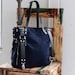 Midnight Blue Leather Backpack, Convertible Backpack Crossbody Tote ...