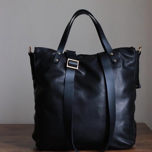 Lamb Leather Phoenix Backpack, Black Leather Backpack, Convertible ...