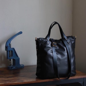 Lamb Leather Phoenix Backpack, Black Leather Backpack, Convertible ...