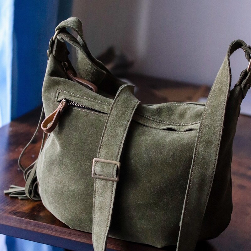 Moss Green Bag Suede - Etsy
