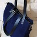 Midnight Blue Leather Backpack, Convertible Backpack Crossbody Tote ...