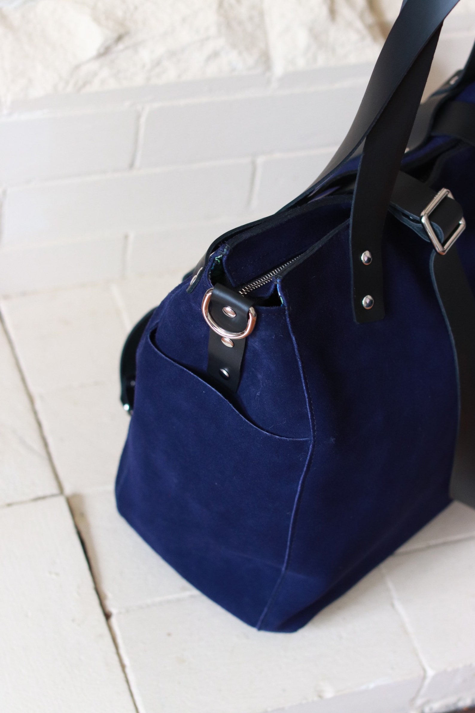Midnight Blue Leather Backpack, Convertible Backpack Crossbody Tote ...
