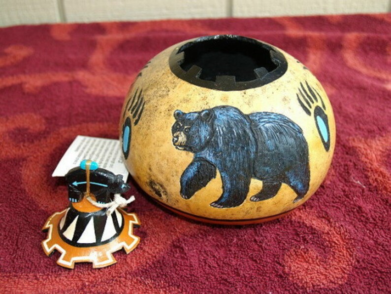 Gourd - Native American Black Bear Pot - Etsy