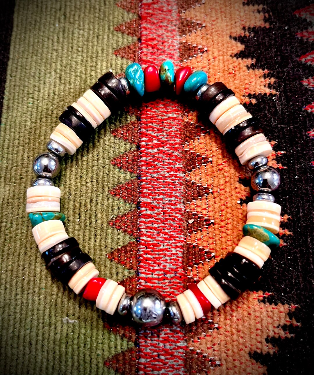Native American Design Men's Stretch Bracelet - Etsy