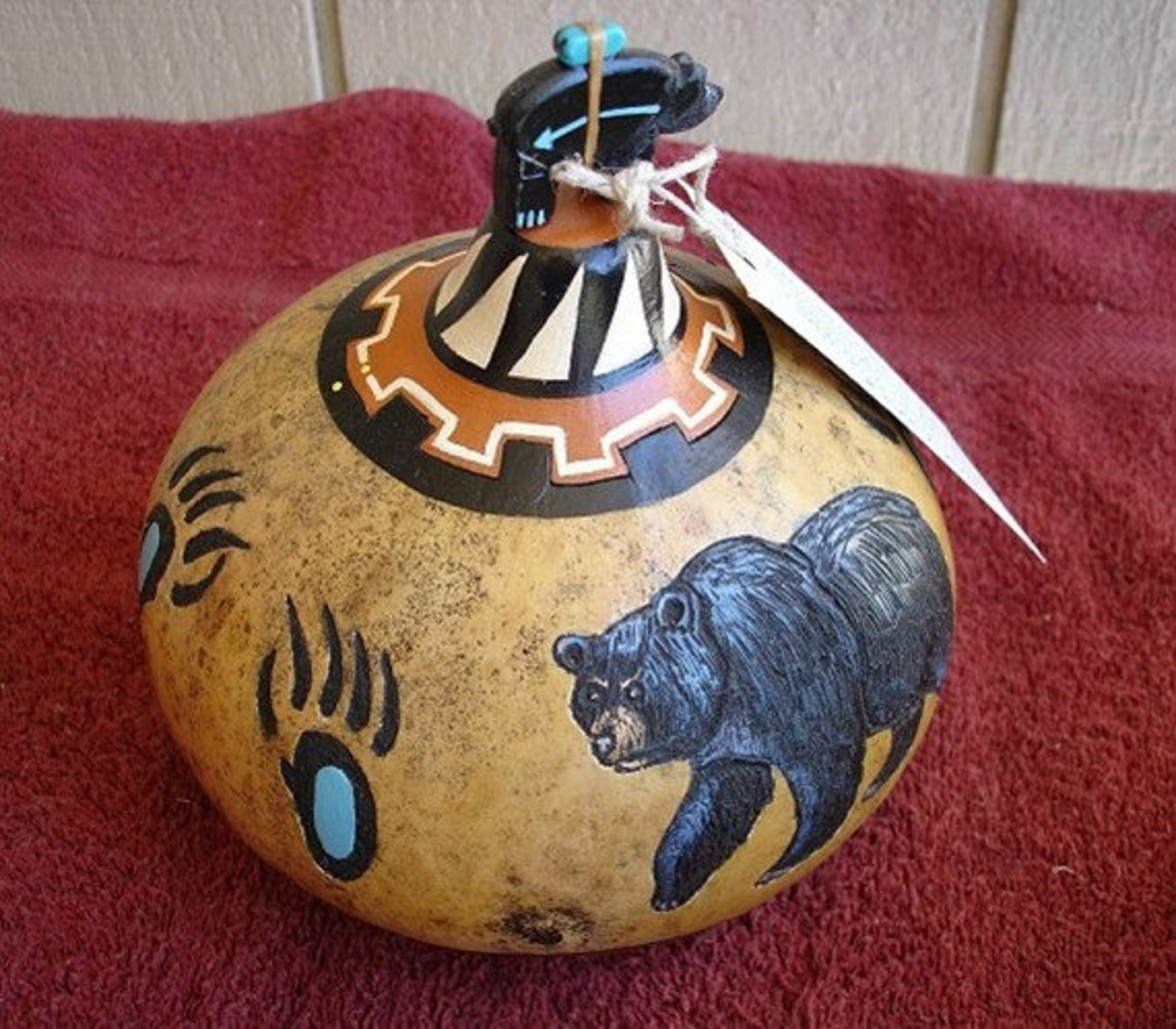 Gourd Native American Black Bear Pot - Etsy