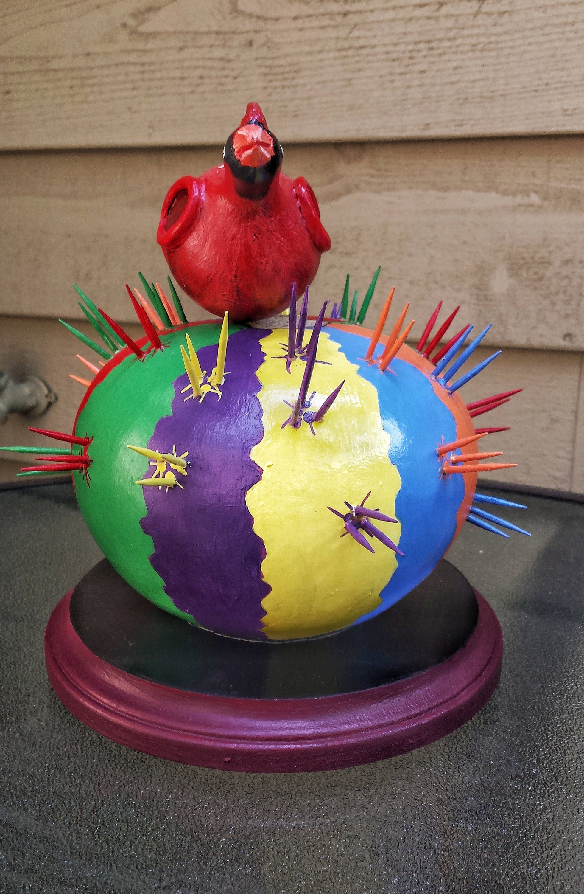 LGBTQ Pride Rainbow Gourd Cactus With Red Ribbon Gourd Cardinal - Etsy