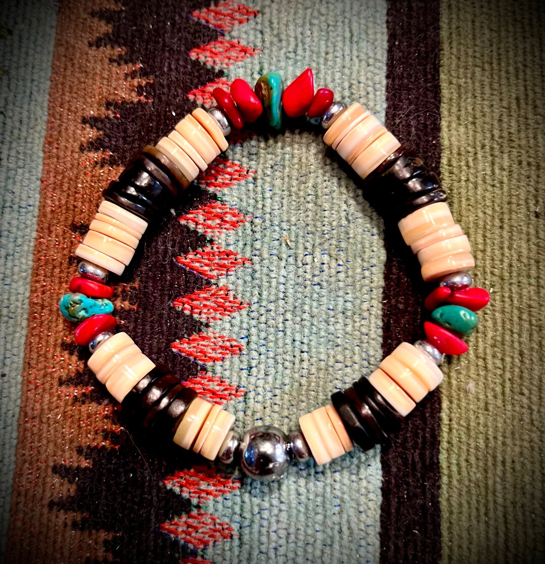 Native American Design Men's Stretch Bracelet - Etsy