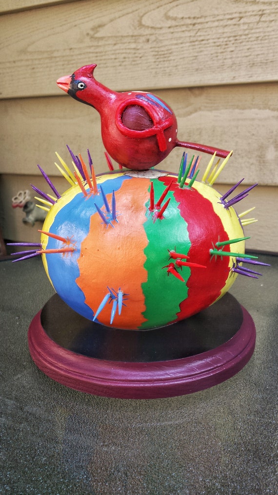 LGBTQ Pride Rainbow Gourd Cactus with Red Ribbon Gourd | Etsy