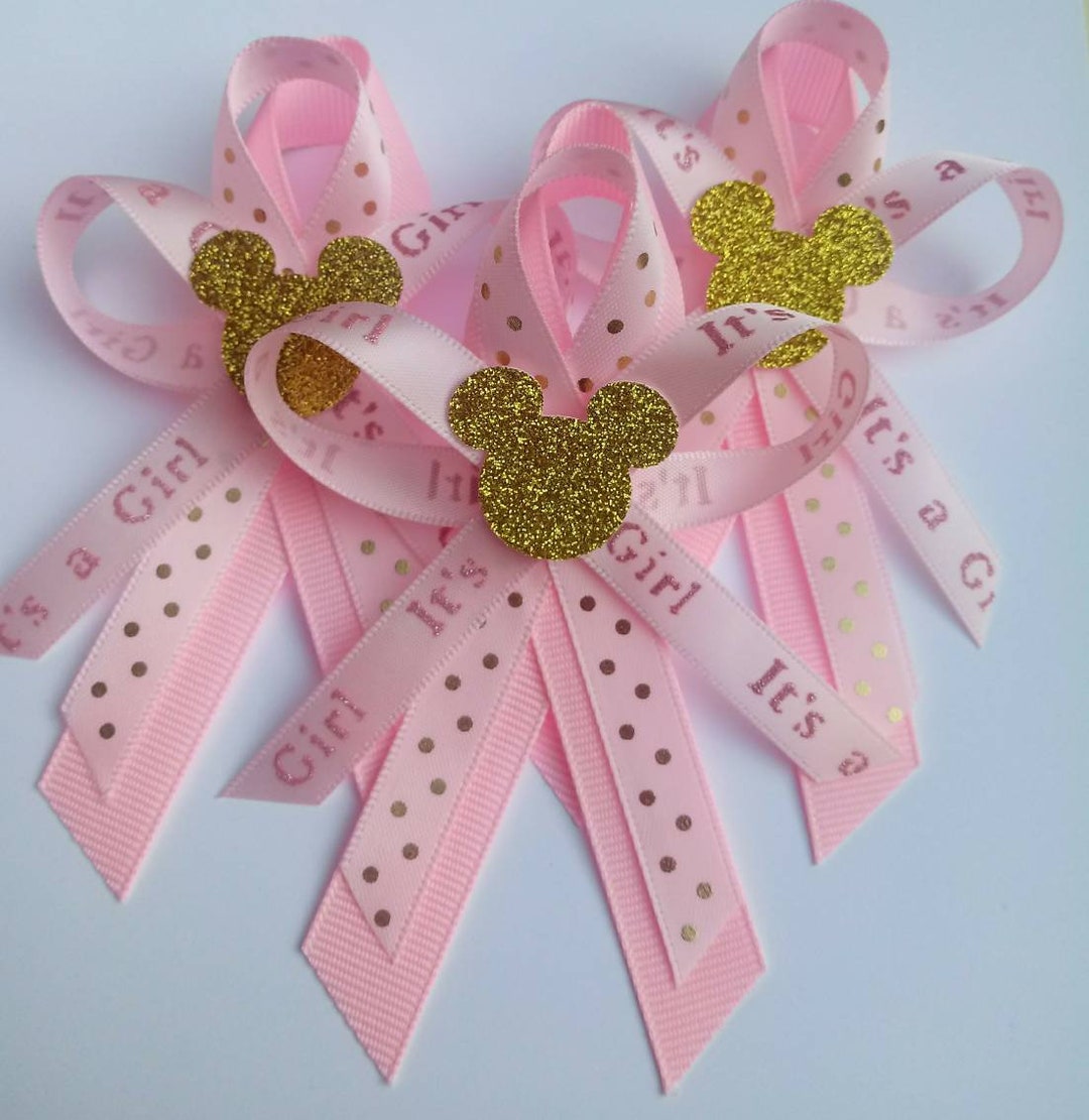 Pink and Gold Minnie Mouse Guest Pins - Etsy