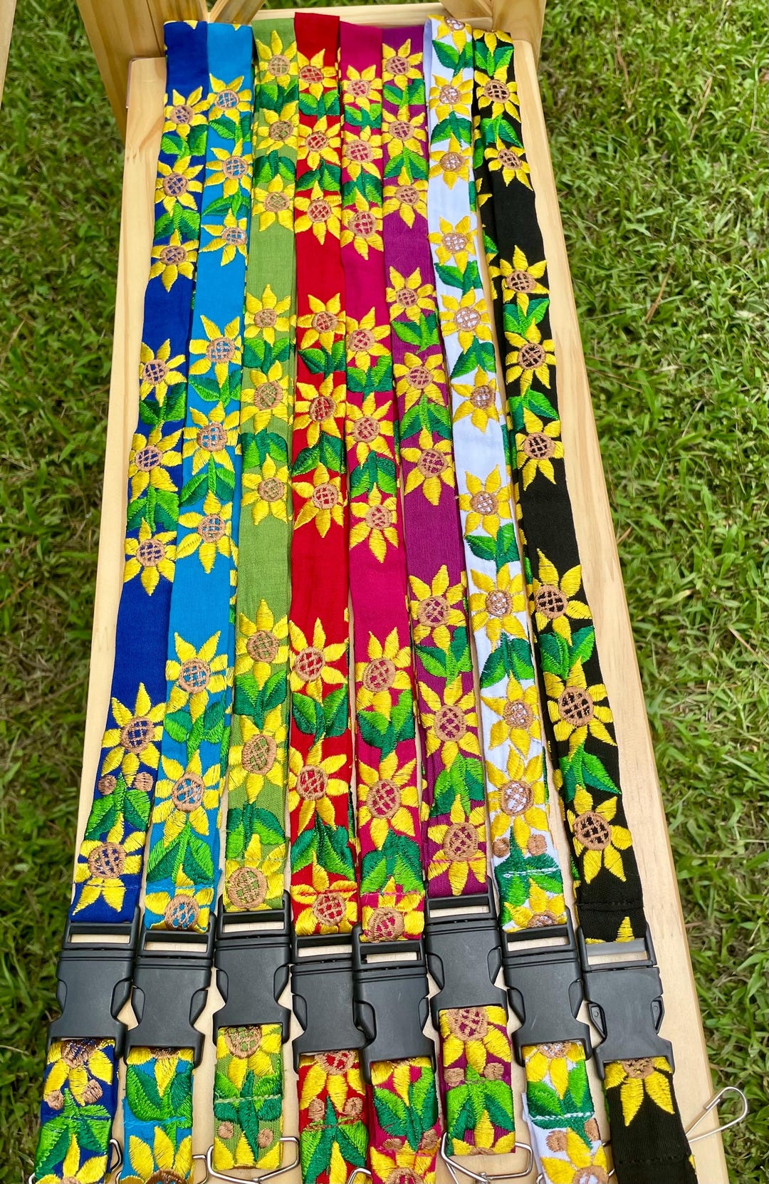 Long Hand Embroidered Artisanal Lanyards Sumflower - Etsy