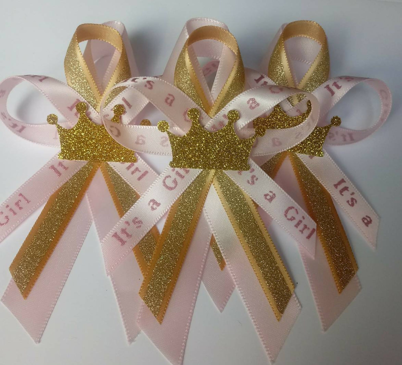 Pink and Gold Crown Guest Pins 12 Ct - Etsy