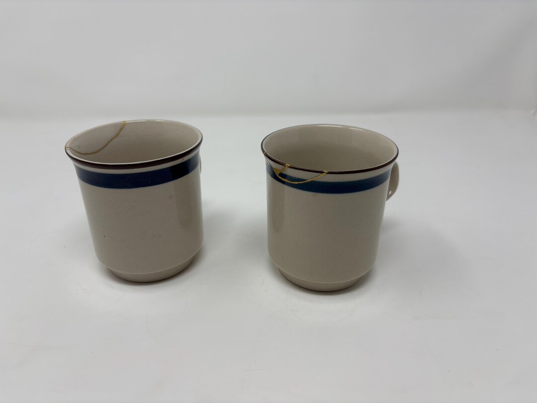 Real Kintsugi ～ Vintage Coffee Cup Setc Made in Japan (23k Gold Finish ...