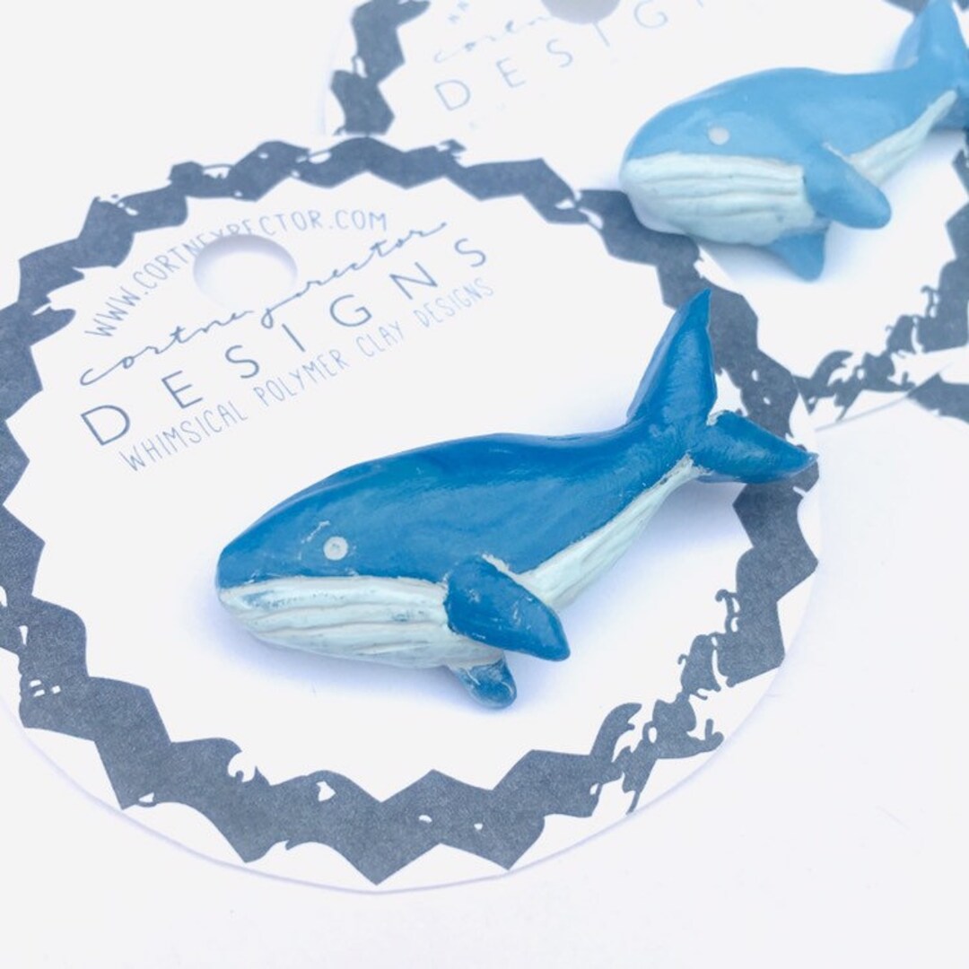 Blue Whale Polymer Clay Pin - Etsy