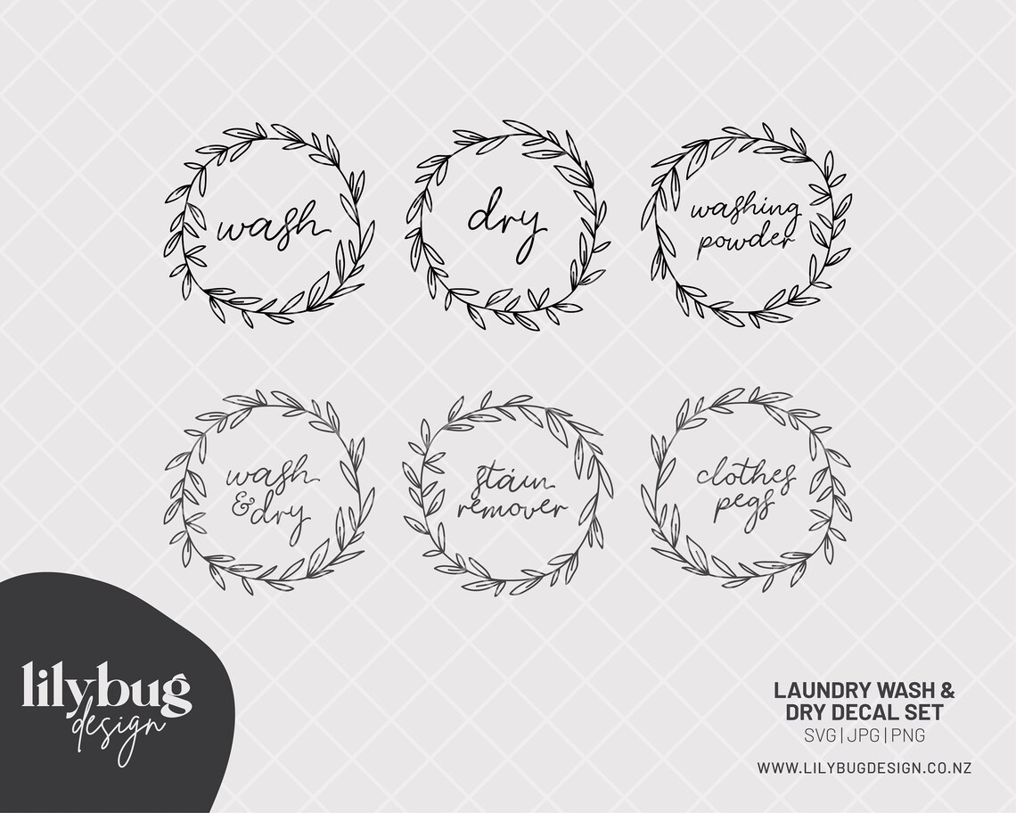 Wash and Dry Washing Machine Laundry Label Set SVG PNG and - Etsy New ...
