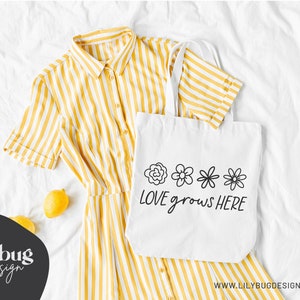 Love Grows Here Quote / Plant Kindness Grow Love Quote Hand Drawn ...