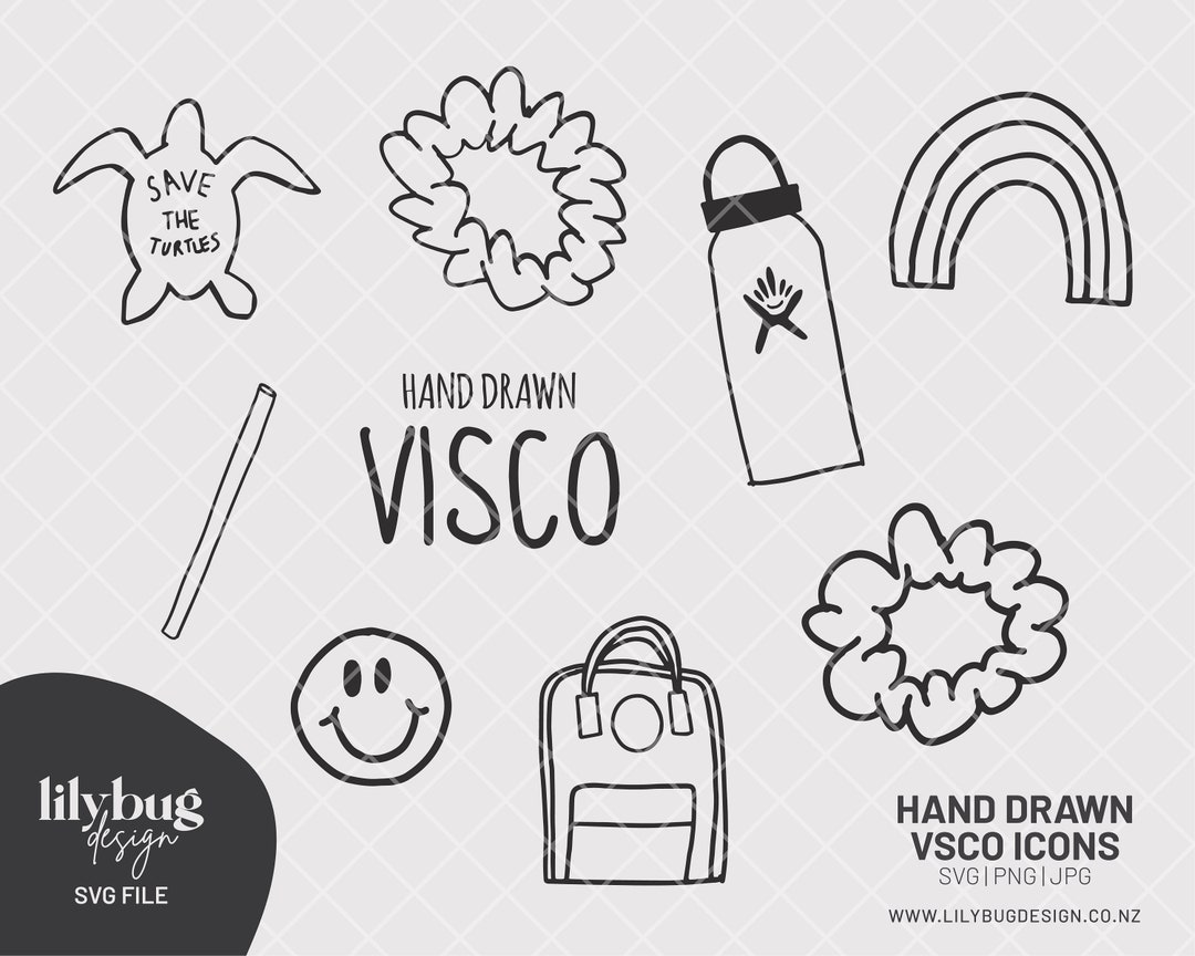 Hand Drawn Vsco Girl Set - SVG PNG JPG Files - Etsy