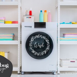 Wash and Dry Washing Machine SVG, PNG and JPG Decals With Wreath - Etsy