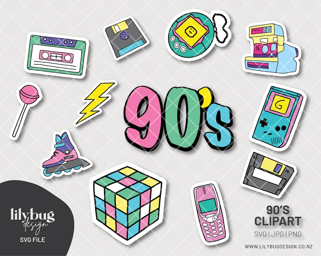90's Clip Art Tech Casette Retro - SVG PNG JPEG With Print and Cut ...