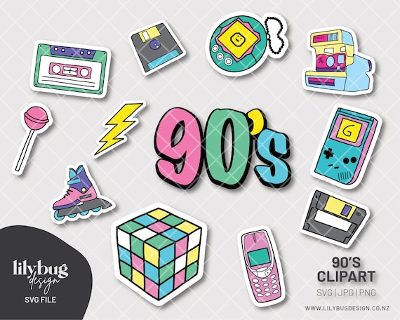90's Clip Art Tech Casette Retro SVG PNG JPEG With Print | Etsy