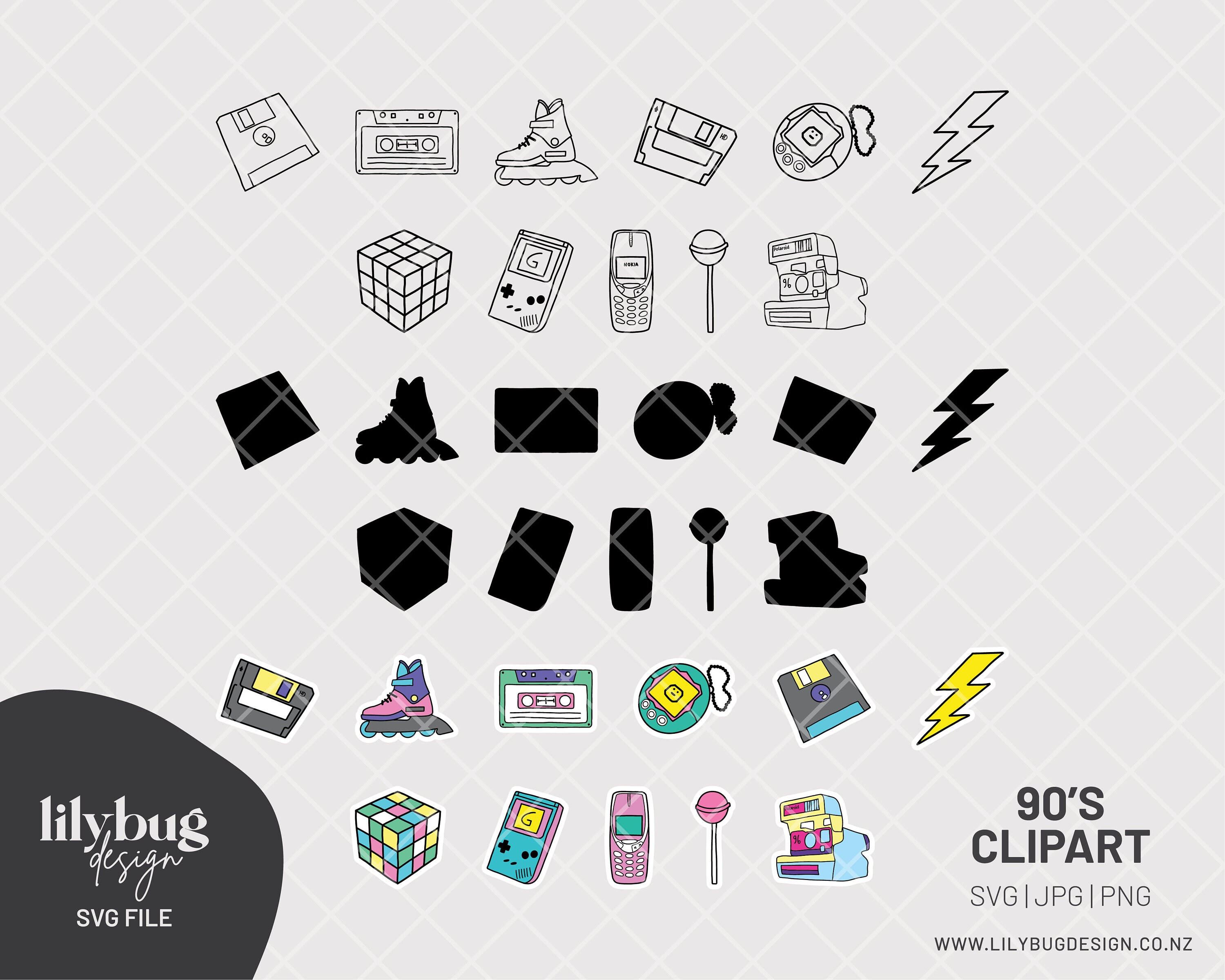 90's Clip Art Tech Casette Retro SVG PNG JPEG With Print - Etsy