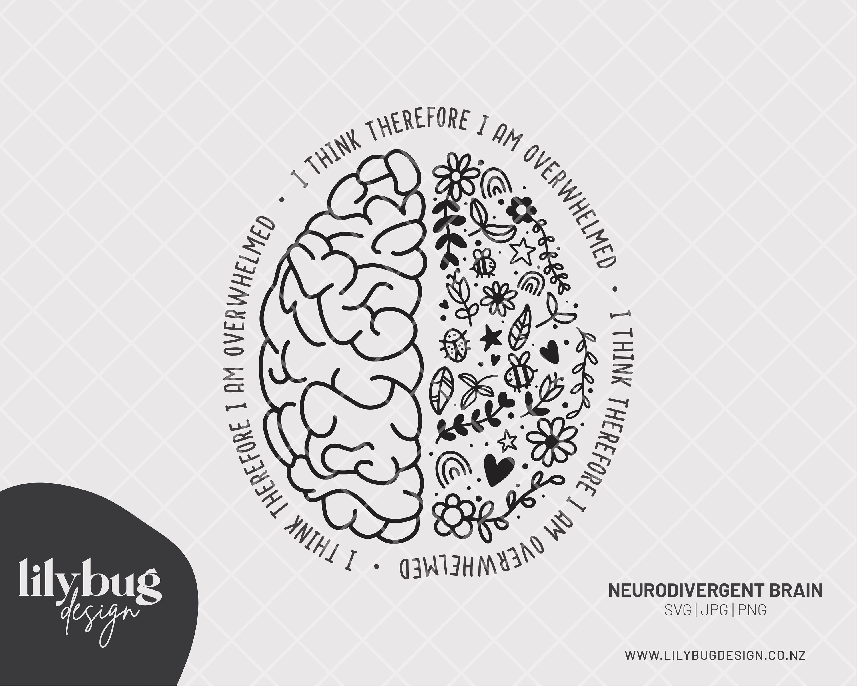 Neurodivergent Brain Adhd Anxiety Overwhelmed Hand Drawn Digital ...