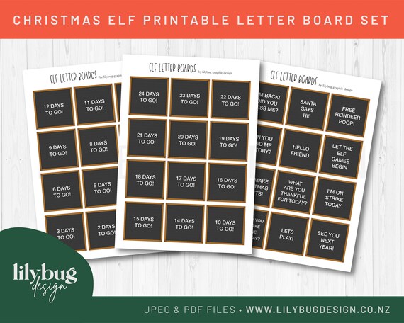 Christmas Elf Letterboard Printable 36 Board Designs Plus | Etsy