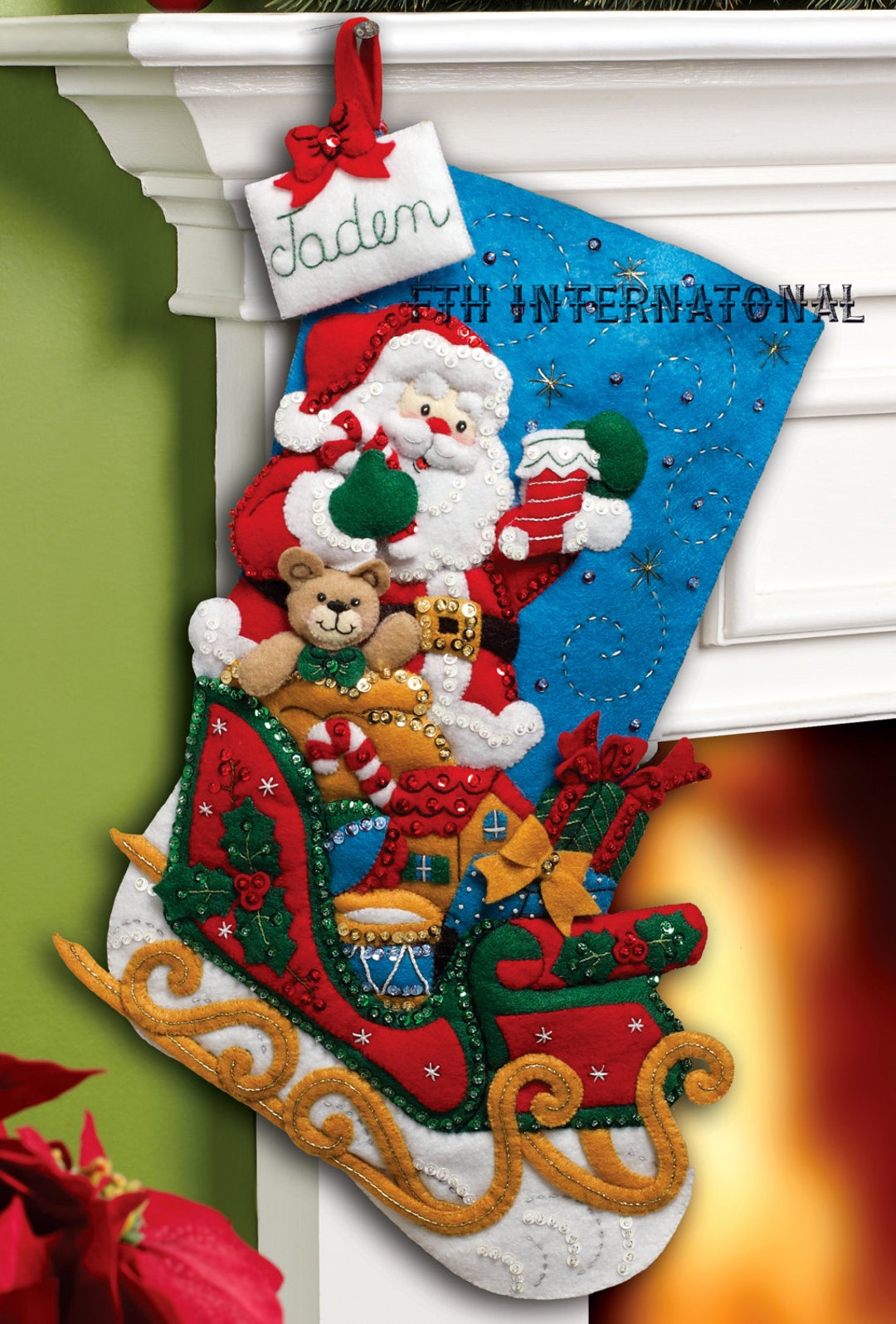 Bucilla Santa & His Sleigh 18 Felt Christmas Stocking Kit 86359 DIY - Etsy Bucilla Santa & His Sleigh 18 Felt Christmas Stocking Kit 86359 DIY - Etsy