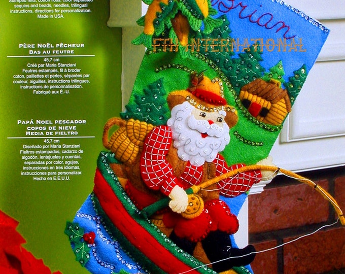 Bucilla Fishing Santa 18 Felt Christmas Stocking Kit 86139 Boat Cabin ... Bucilla Fishing Santa 18 Felt Christmas Stocking Kit 86139 Boat Cabin ...
