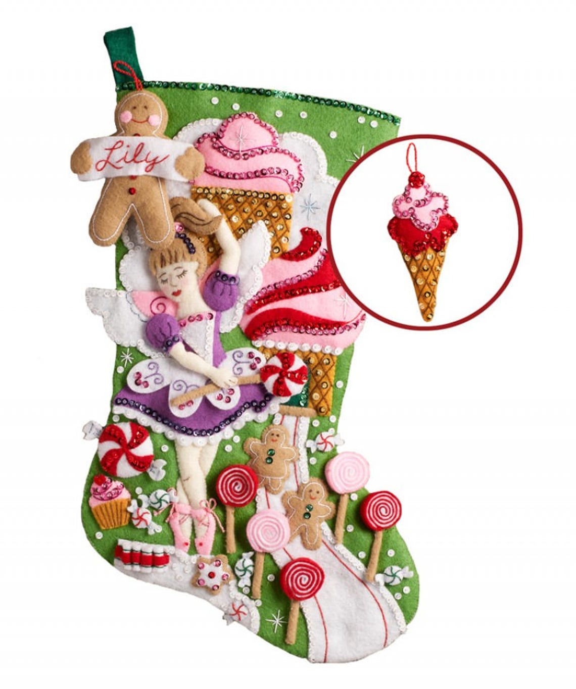 Bucilla Sugarland Fairy 18 Felt Christmas Stocking Kit - Etsy