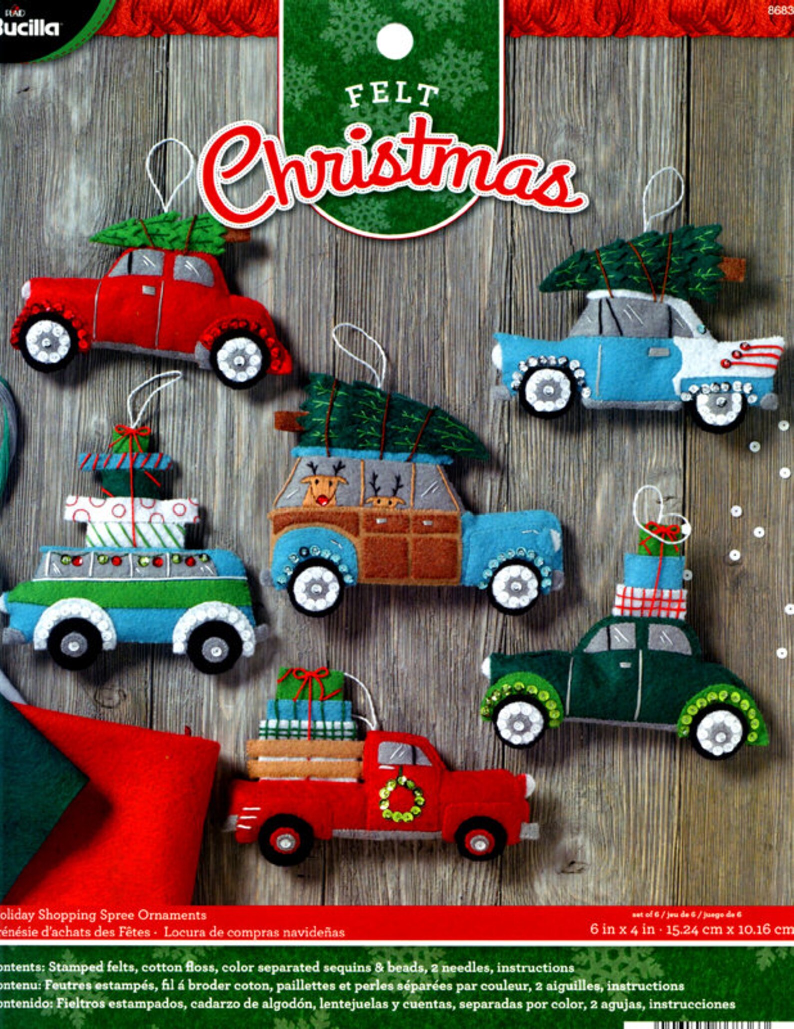 Bucilla Holiday Shopping Spree 6 Pce. Felt Christmas - Etsy