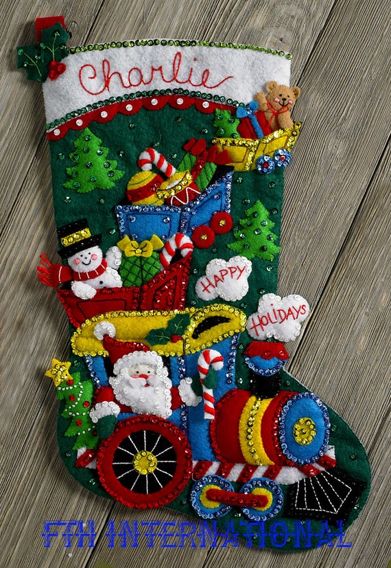 Bucilla Choo Choo Santa 18 Felt Christmas Stocking Kit - Etsy