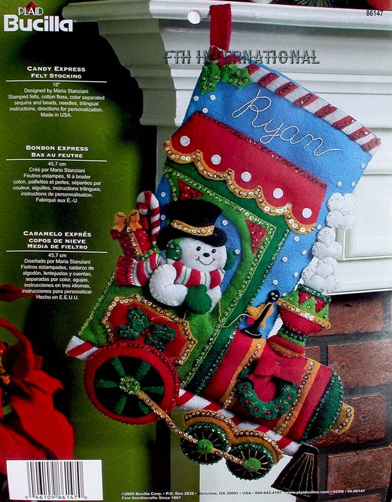 Bucilla Candy Express Train 18 Felt Christmas Stocking - Etsy