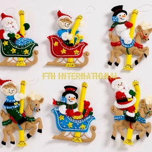 Carousel Santa ~ 6 Pce. Felt Christmas Ornament Kit #86950, Frosty ...