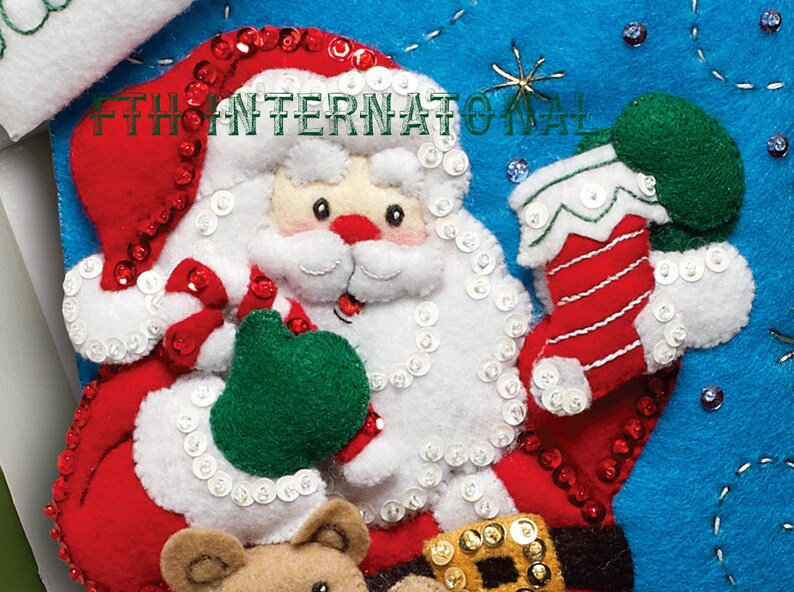 Bucilla Santa & His Sleigh 18 Felt Christmas - Etsy Bucilla Santa & His Sleigh 18 Felt Christmas - Etsy