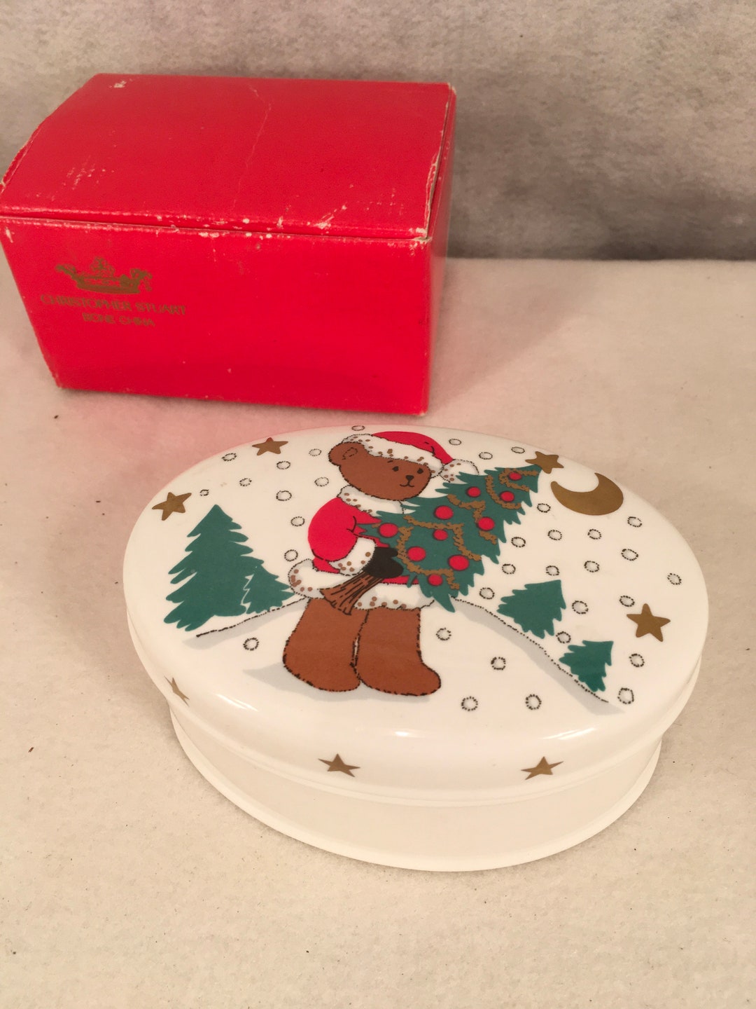 Vintage Christopher Stuart Fine China Christmas Ceramic Box - Etsy